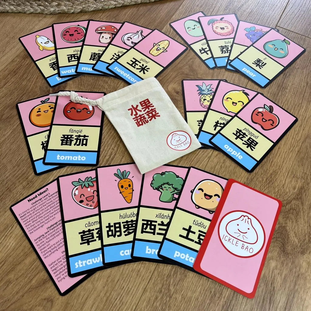 Mandarin/Pinyin Toddler Flashcards - Fruits and Vegetables – Ickle Bao